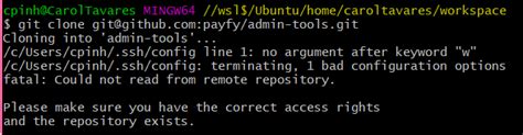 Bash Ssh Config Line 1 No Argument After Keyword W Error Stack Overflow
