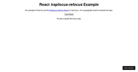 Trapfocus Refocus Library React Example Codesandbox
