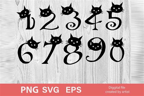 Numbers Of Cats Svg Cats Chenye Svg Cat Numbers Bundle