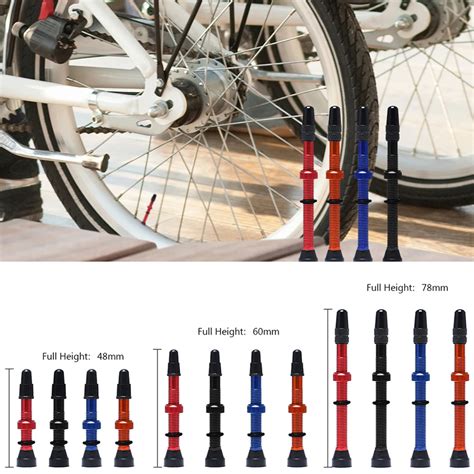 1 쌍 486078mm 자전거 Presta 밸브 도로 Mtb 자전거 튜브리스 타이어 황동 코어 합금 줄기 튜브리스 실란트