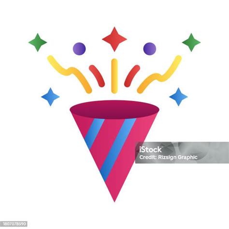 색종이 Icn 그라데이션 채우기 스타일 일러스트 벡터 디자인 3차원 형태에 대한 스톡 벡터 아트 및 기타 이미지 3차원 형태 공휴일 금색 Istock