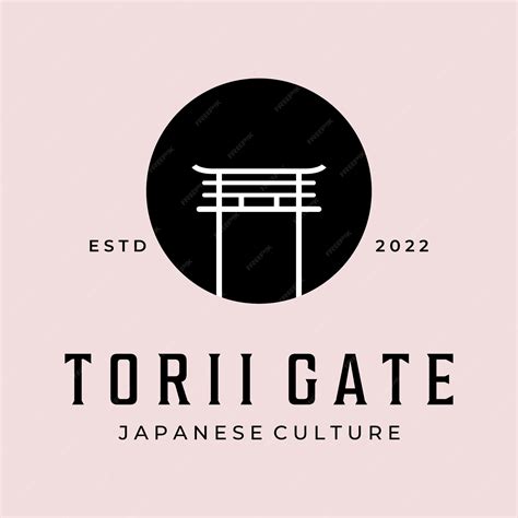 Premium Vector Tori Gate Vintage Retro Minimalist Logo Vector