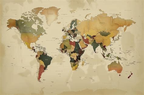 Premium Photo Educational World Map Highlighting Top Ten Most