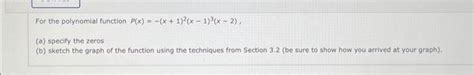 solved for the polynomial function p x x 1 ² x