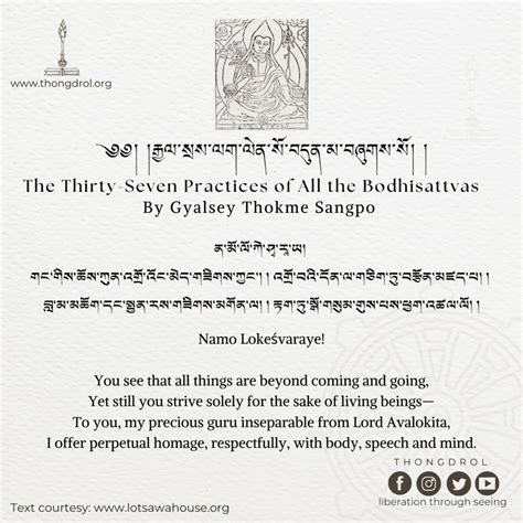 The Thirty Seven Practices Of All The Bodhisattvas To Stanzas