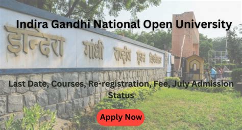 IGNOU Admission July Session Now Open Last Date Fees