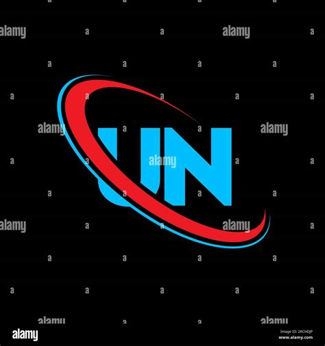 Un U N Letter Logo Design Initial Letter Un Linked Circle Uppercase