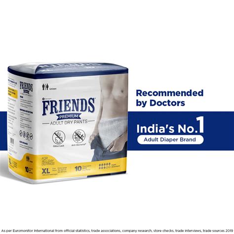 Buy Friends Premium Adult Diapers Pant Style 10 Count Xl Waist 30