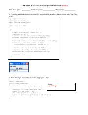 Quiz Solution Cse Oop And Data Structure Quiz Modified Solution First Name Print