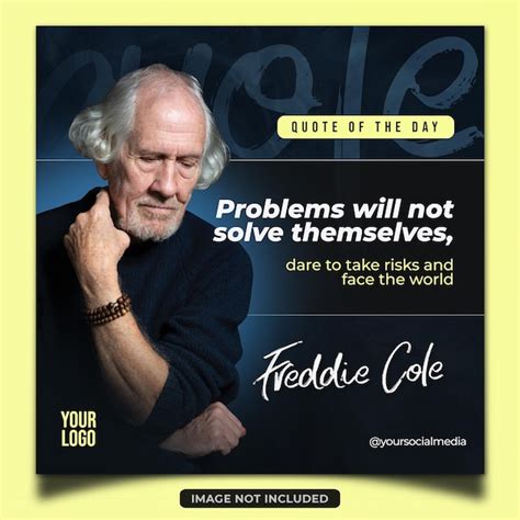 Premium PSD Solve Problem Social Media Quotes Ideas Flyer