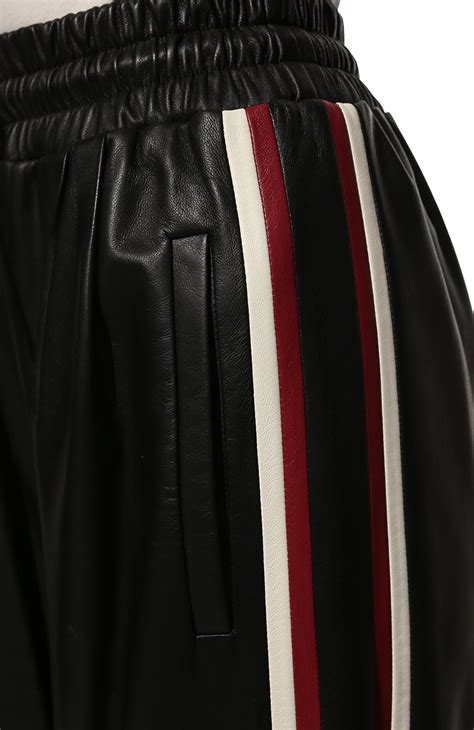 Женские черные кожаные джоггеры Miu Miu купить в интернет магазине ЦУМ арт Mpp325 Fly F0002