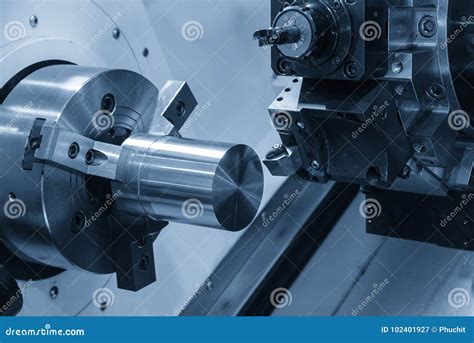Close Up Of The Cnc Lathe Stock Image Image Of Hard 102401927