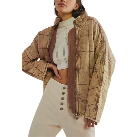 Free People Dolman Quilted Knit Jacket Champagne Diamonds Compare