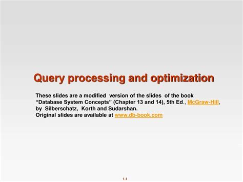 Ppt Query Processing And Optimization Powerpoint Presentation Free