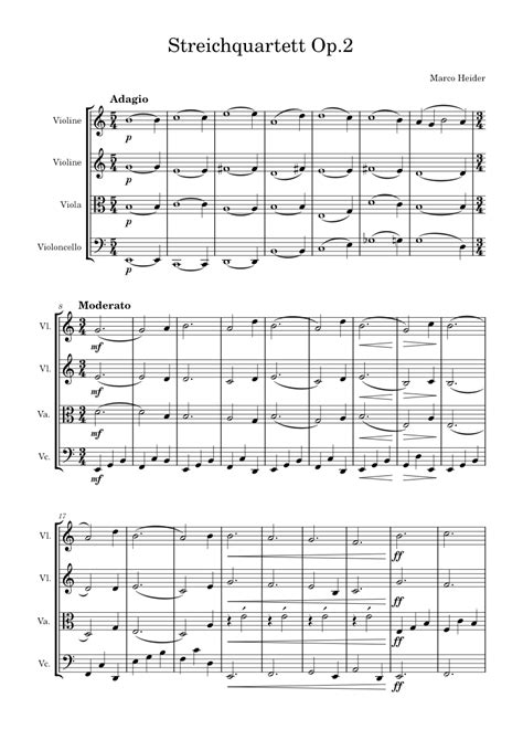 Streichquartett Op 2 Sheet Music For Viola Strings Group Mixed
