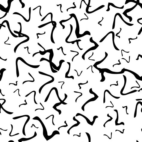 Seamless Pattern With Black Sketch Hand Drawn Squiggle Shape On White