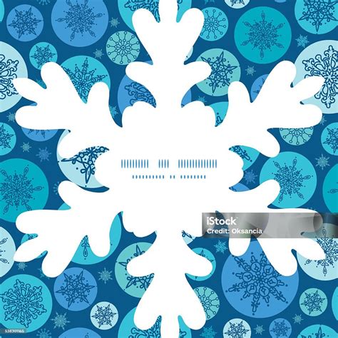 벡터 라운드 Snowflakes 크리스마스 눈송이 실루엣 패턴 프페임 카드 템플릿 0명에 대한 스톡 벡터 아트 및 기타 이미지