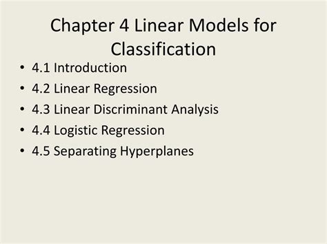 Ppt Chapter Linear Models For Classification Powerpoint