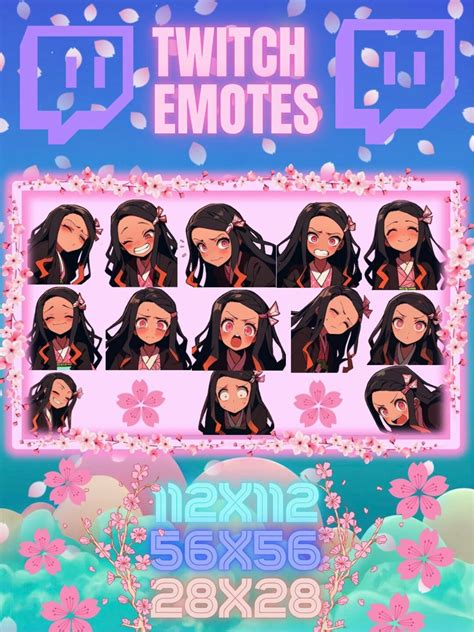 Black Nezuko Twitch Emote Etsy Uk