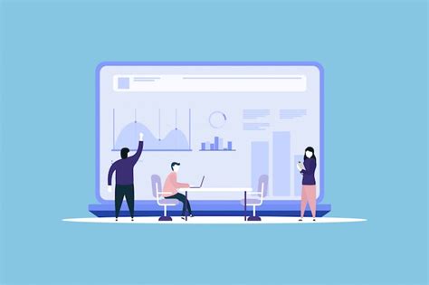 Premium Vector Data Analysis Teamwork Concept Background