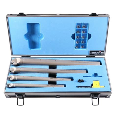 Accusize 4 Pc Sclcr Indexable Boring Bar Set With 14 Pcs Ccgt3251