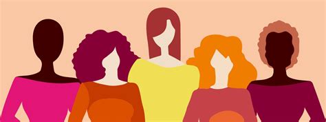 Cartoon Color Silhouettes Of Women With Different Hair Color And Skin