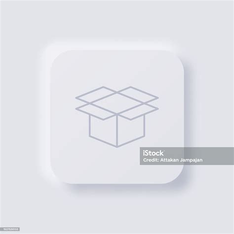 상자 아이콘 웹 디자인 응용 프로그램 Ui 등을 위한 흰색 Neumorphism 소프트 Ui 디자인 버튼 벡터 3차원 형태에 대한 스톡 벡터 아트 및 기타 이미지 Istock