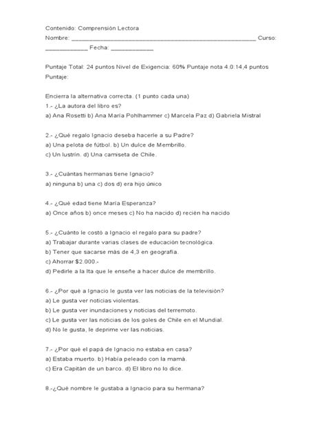 Prueba Dulce De Membrillo Pdf