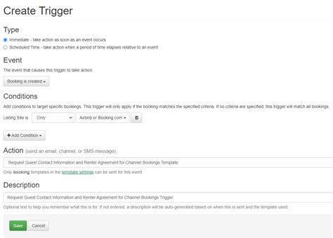 Triggers Setup And Configuration Triggers Messaging Support Ownerrez