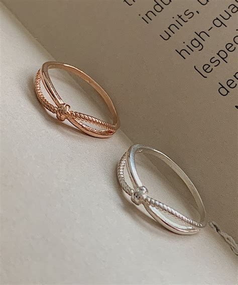 모던맨션 무배 925실버 두줄 매듭 포인트 레이어드 반지