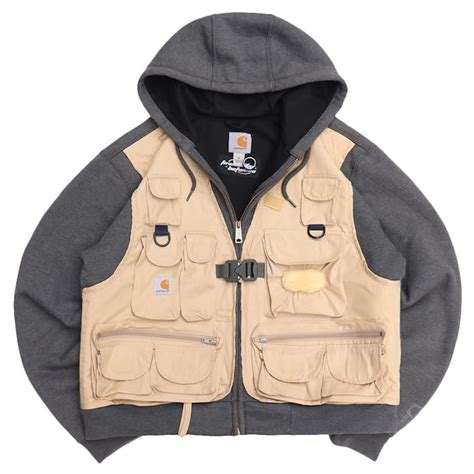 Carhartt Reworked Carhartt Rd Tactical Crop Zip Up Hoodie Dark Grey