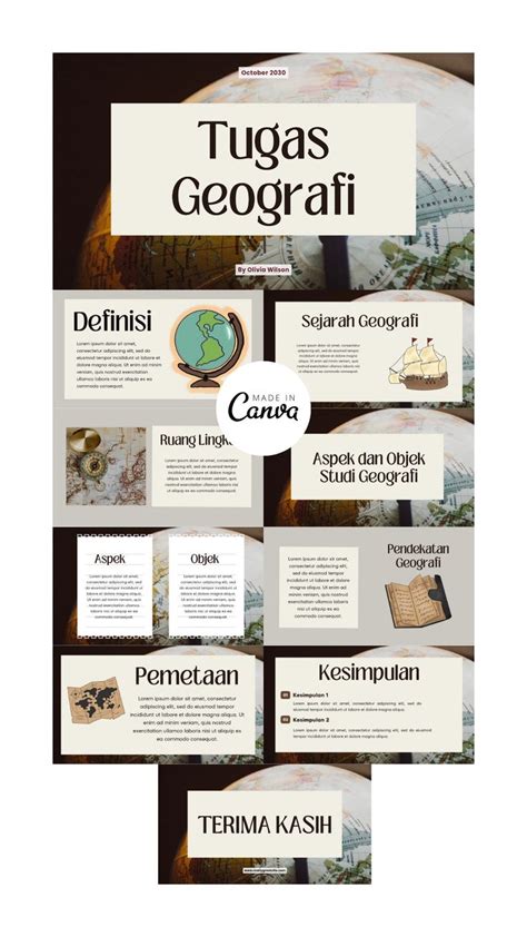 Template Ppt Tugas Geografi Geography Presentation Template In 2024