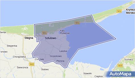 Gmina Sztutowo powiat nowodworski województwo pomorskie na mapie Targeo