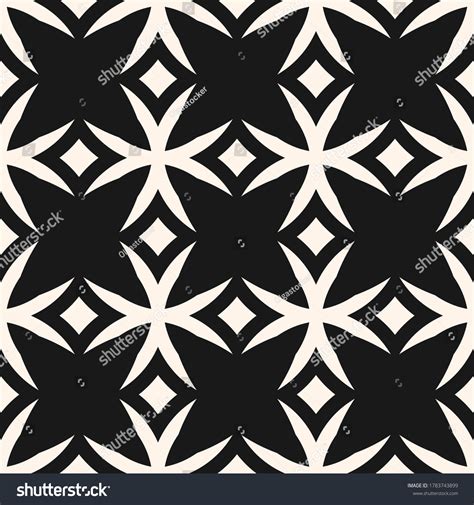 Simple Monochrome Vector Seamless Pattern Black Stock Vector Royalty Free 1783743899