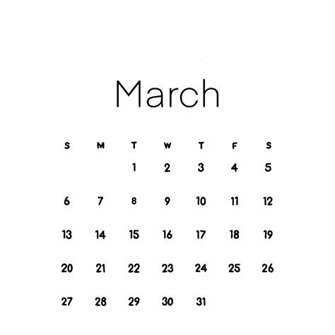 March Calendar