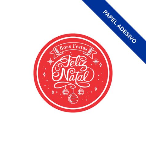 Etiquetas Adesivas Comemorativas Feliz Natal Vermelho