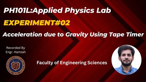 Experiement 02 Accelration Due To Gravity Using Tape Timer Youtube