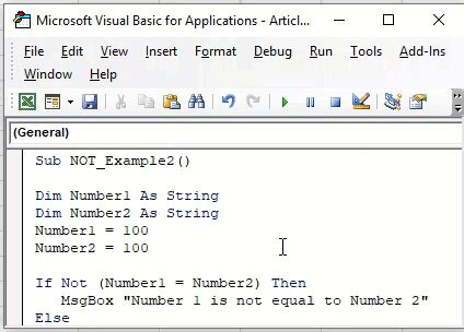 VBA IF NOT How To Use IF NOT Function In Excel VBA