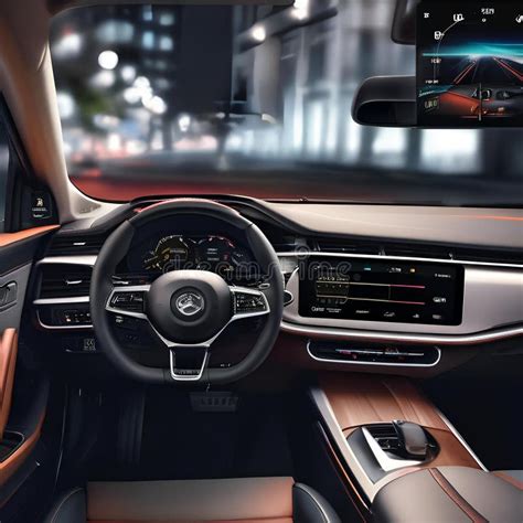 A Car Dashboard With A Customizable Digital Display Mockup2 Stock