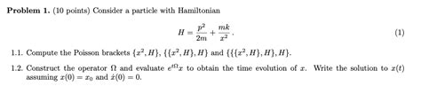 solved problem 1 10 points consider a particle with