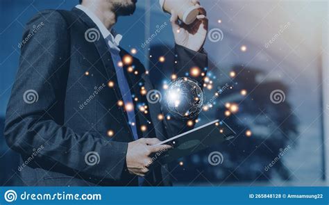 Global Network Connections Innovative Technology In Science And Communication Concept Earth In