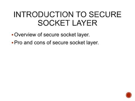 Secure Socket Layer Ppt