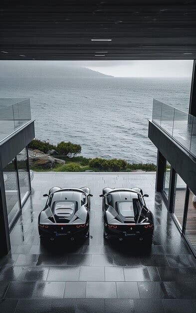 A Blackferrari F8 And Two Other Cars Were Parked Premium Ai Generated Image