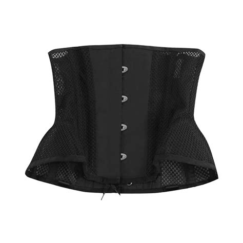 Buy Wholesale Short Torso Grid Mesh 16 Steel Boned Waist Training Corsets Online Burvogue