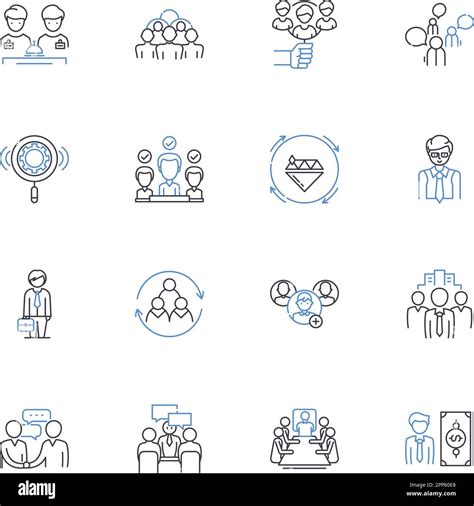 Workforce Management Line Icons Collection Attendance Productivity