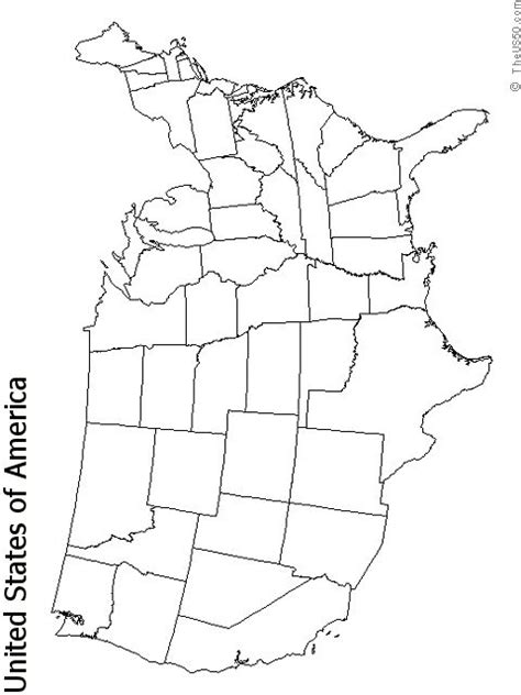 Blank Continental Usa Map United States Map State Outline Coloring