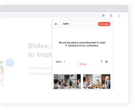 Extensão De Apresentação Para Chrome Zoho Show