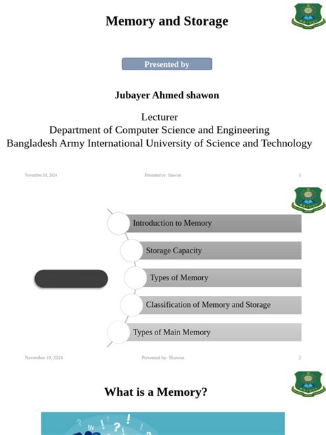 Lecture-2 Memory and Storage | PDF | Random Access Memory | Computer ...