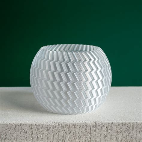 3d Printable Sphere Planter Zigzag Vase Mode By Erwin Boxen