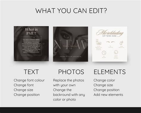 Pmu Brows Instagram Templates Microblading Social Media Brows Tattoo